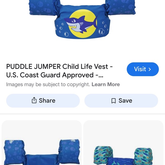 Accessories | Puddle Jumper Kids Life Vest Blue Shark Design | Poshmark